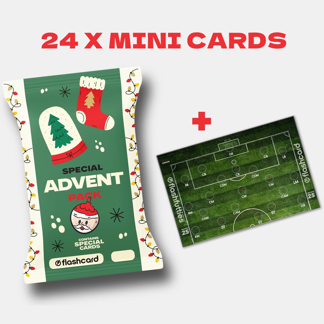 Football Pitch FC24 Advent Calendar With 24 Cards Featuring Top Players ...