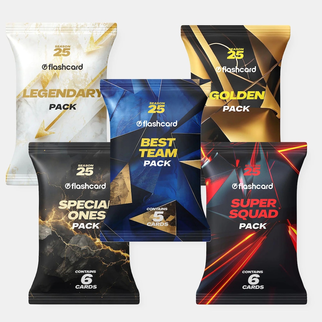 Football Cards Mega Bundle FC25 Pack – 5 Collectible Soccer Cards Packs ...