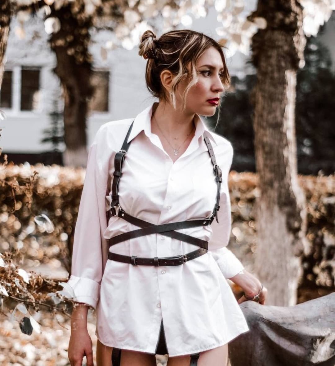 Chest Harness Belt for Woman Leather Waist Harness Under Bust Harness ...