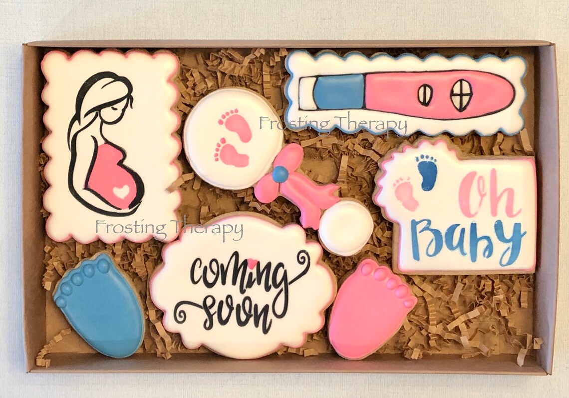 Decorated Pregnancy Announcement Surprise Cookies. What Will | Etsy