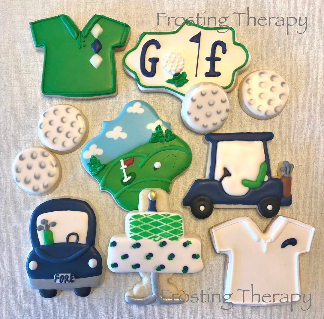 Custom DECORATED GOLF Theme Cookies for Birthdays, Retirement, Parties ...