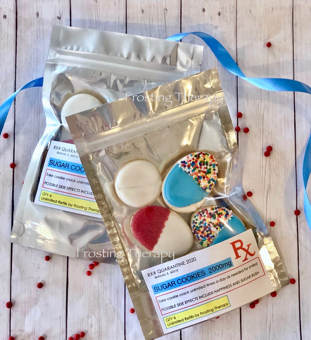 GET WELL THEME Assorted Decorated Cookies. Prescription Bag of Get Well ...