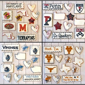 Custom COLLEGE Themed Decorated Cookies for Birthdays, Holidays and ...