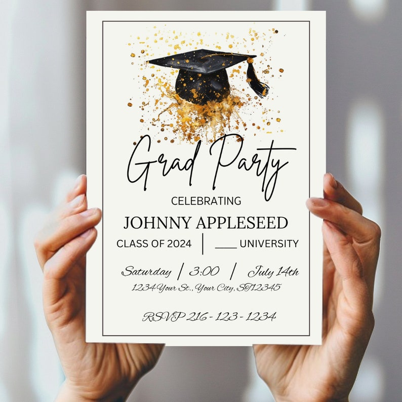 Graduation Invite Card Any School Compatible High School or College ...