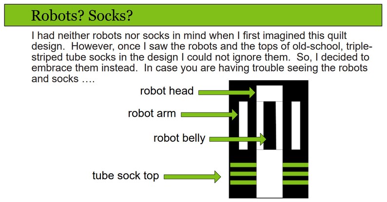 Robot Socks - a Digital PDF Quilt Pattern by Jenn George Burt - Etsy