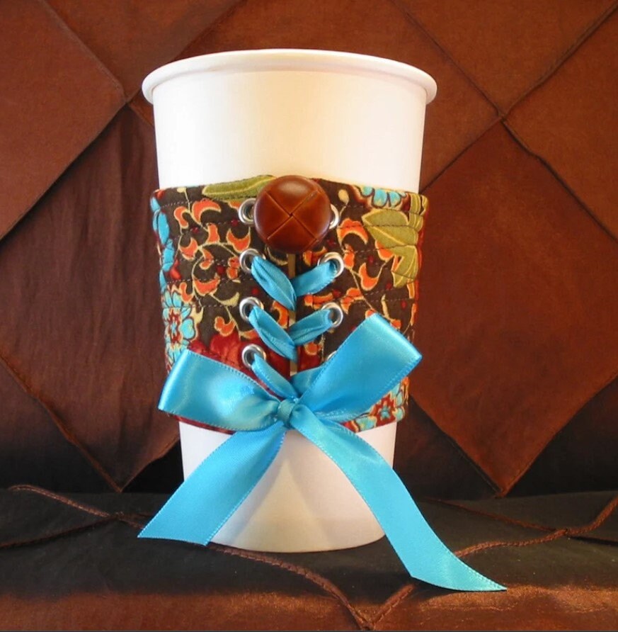 Digital PDF Pattern - Coffee Corset (a Laced Coffee Cup Cozy / Sleeve ...