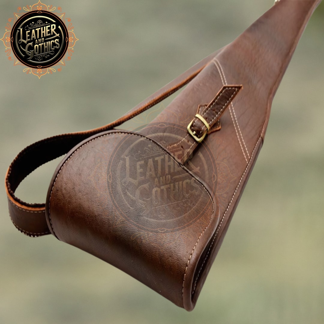 Brown Leather Shotgun Slip, Leather Shotgun Soft Case, Leather Rifle ...