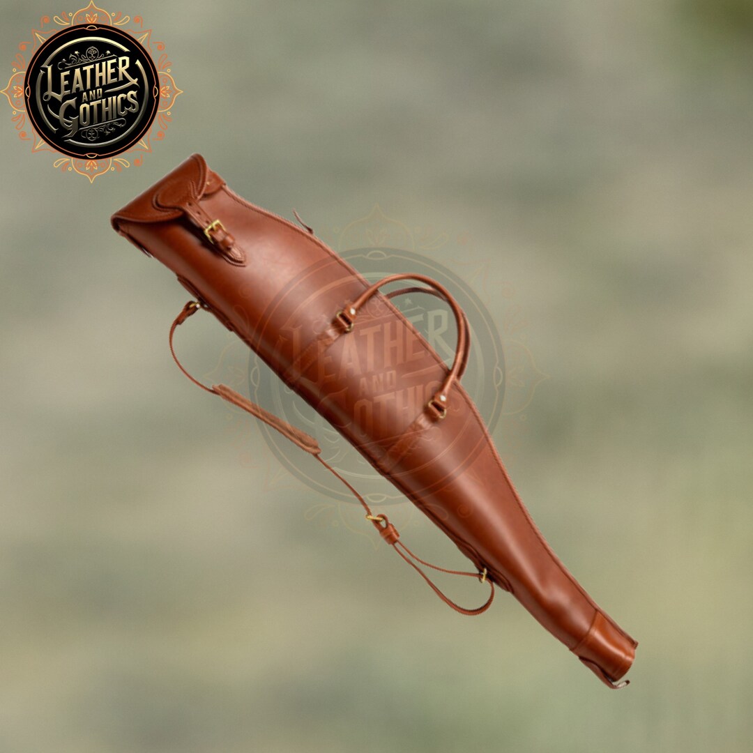 Brown Leather Rifle Case With Buckle Closure, Leather Shotgun Slip ...