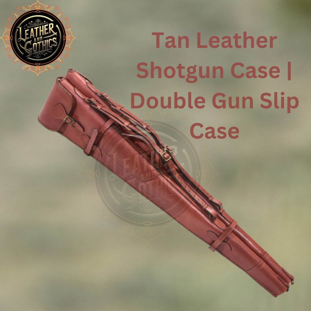 Tan-dark Brown Double Leather Shotgun Case, Leather Gun Slip Case ...