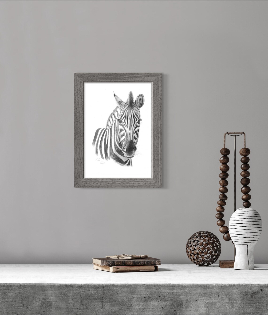Chapmans Zebra A4 Print From Artists Original Artwork, African Wildlife ...