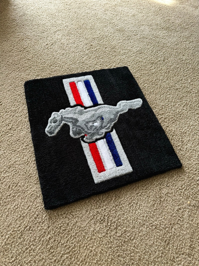 Ford Mustang Logo Handmade Rug - Etsy