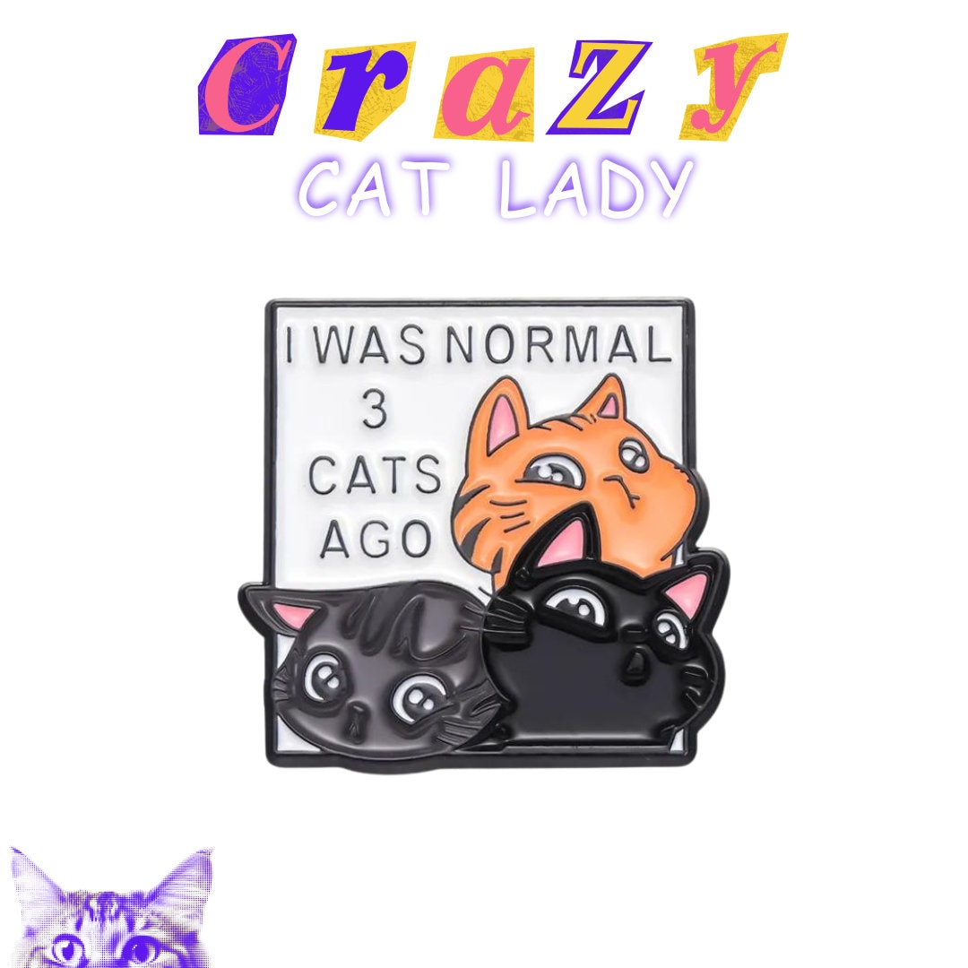 I Was Normal 3 Cats Ago Pin Acrylic Pins Enamel Pins Lapel Pins Brooch ...