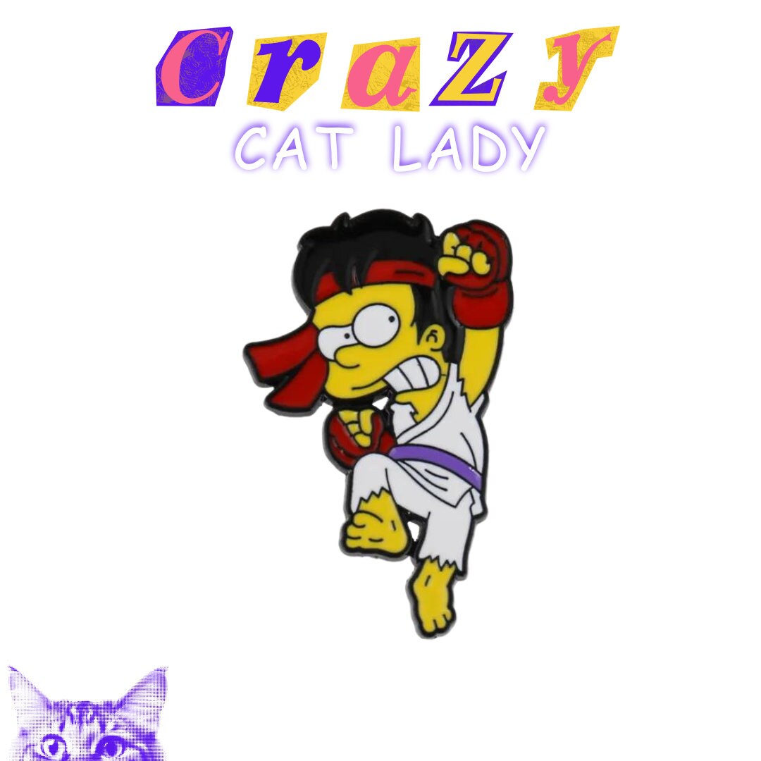 Bart Simpson Karate Pin Bart Simpson Enamel Pin the Simpsons Acrylic ...