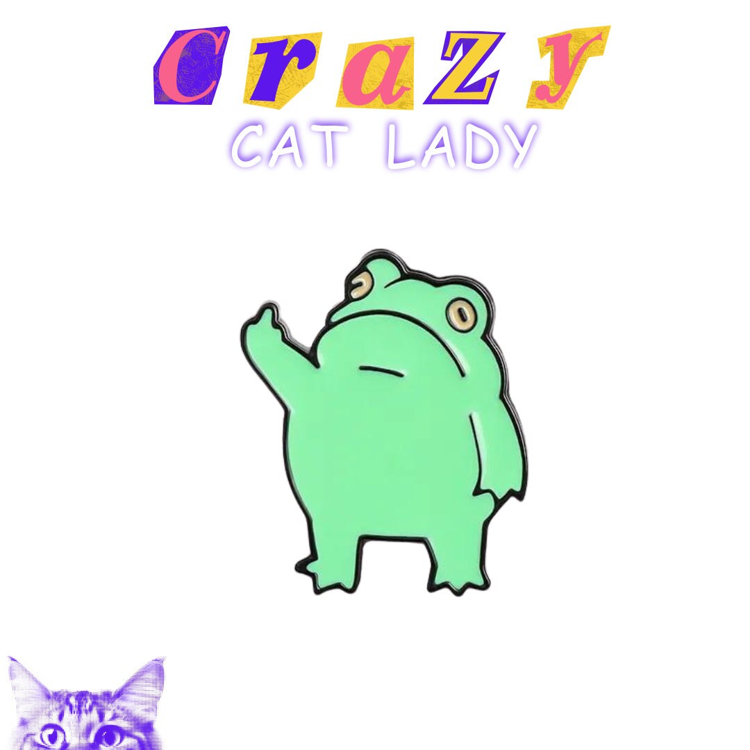 Middle Finger Green Frog Pin Funny Acrylic Pins Rude Frog Enamel Pins ...