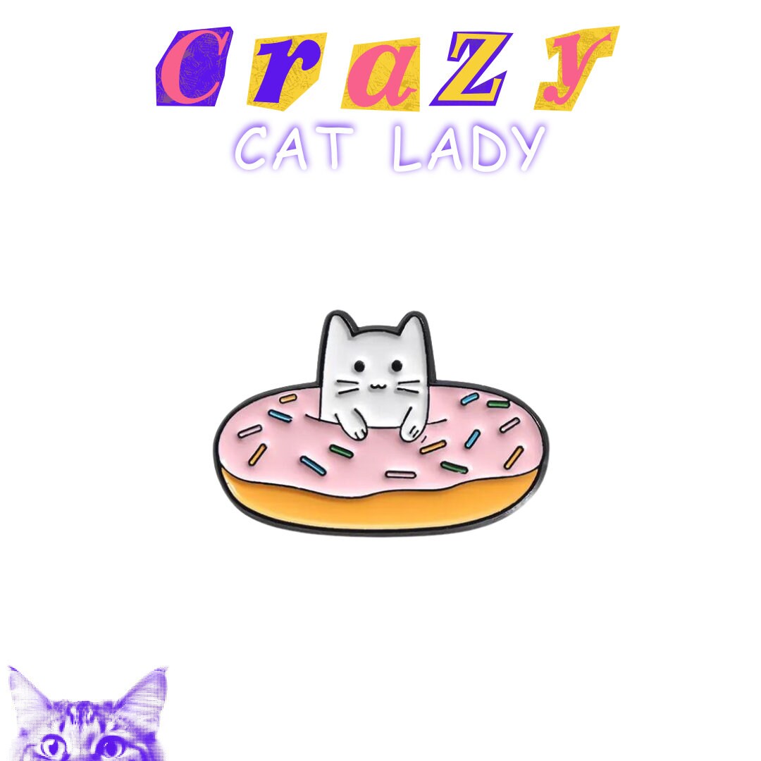 Doughnut Cat Sprinkle Doughnut Cat Pin Enamel Pins Acrylic Pins Lapel ...