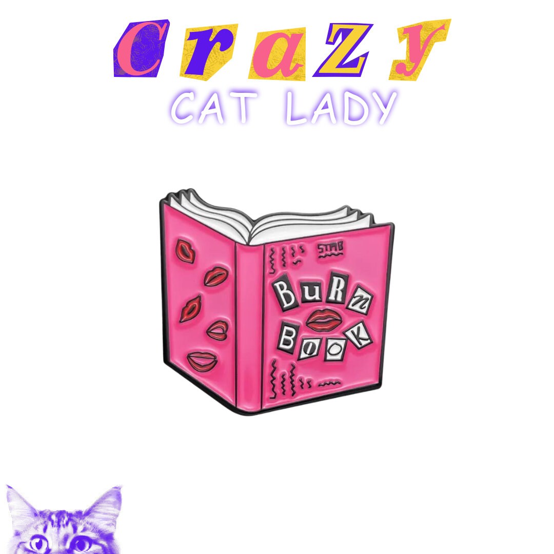 Burn Book Acrylic Pin Mean Girls Movie Enamel Pins Pink Burn Book Lapel Pins Brooch And Pins