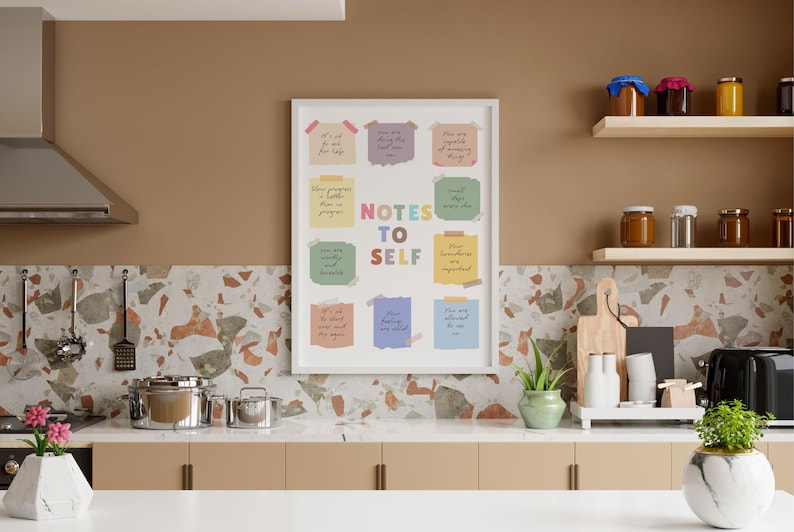 Notes to Self Poster, Motivational Quote Wall Art, Inspirational Quote ...