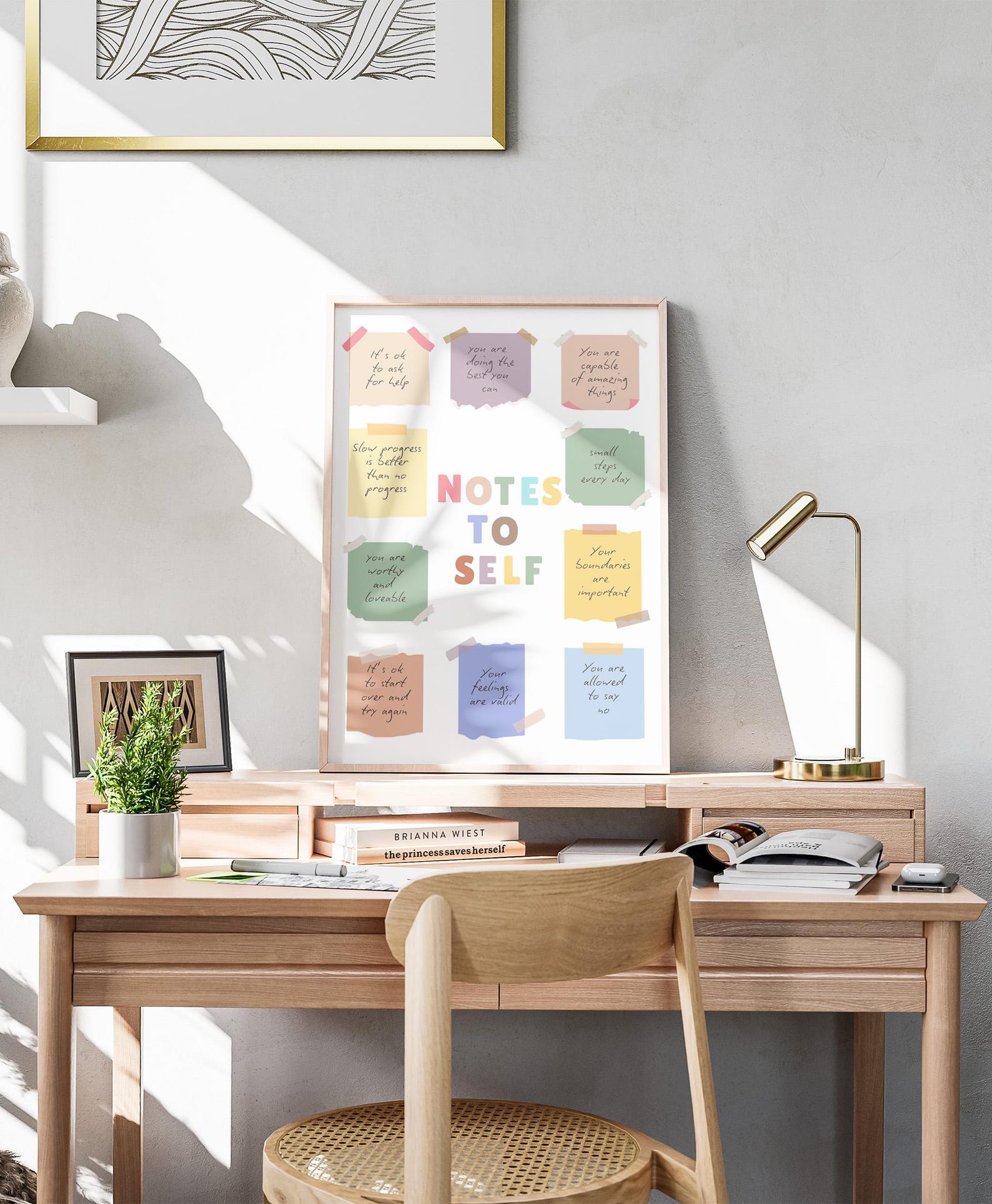 Notes to Self Poster, Motivational Quote Wall Art, Inspirational Quote ...