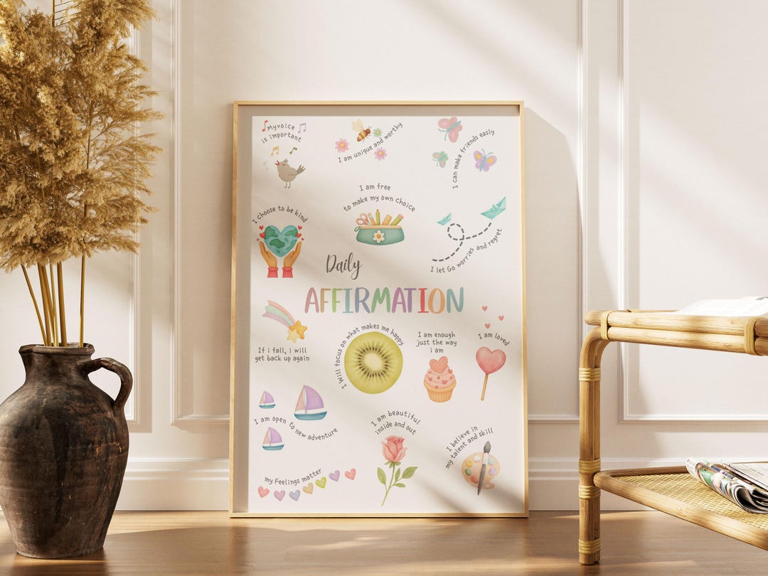 Daily Affirmation Poster, Mental Wellness Art (digital Download) - Etsy