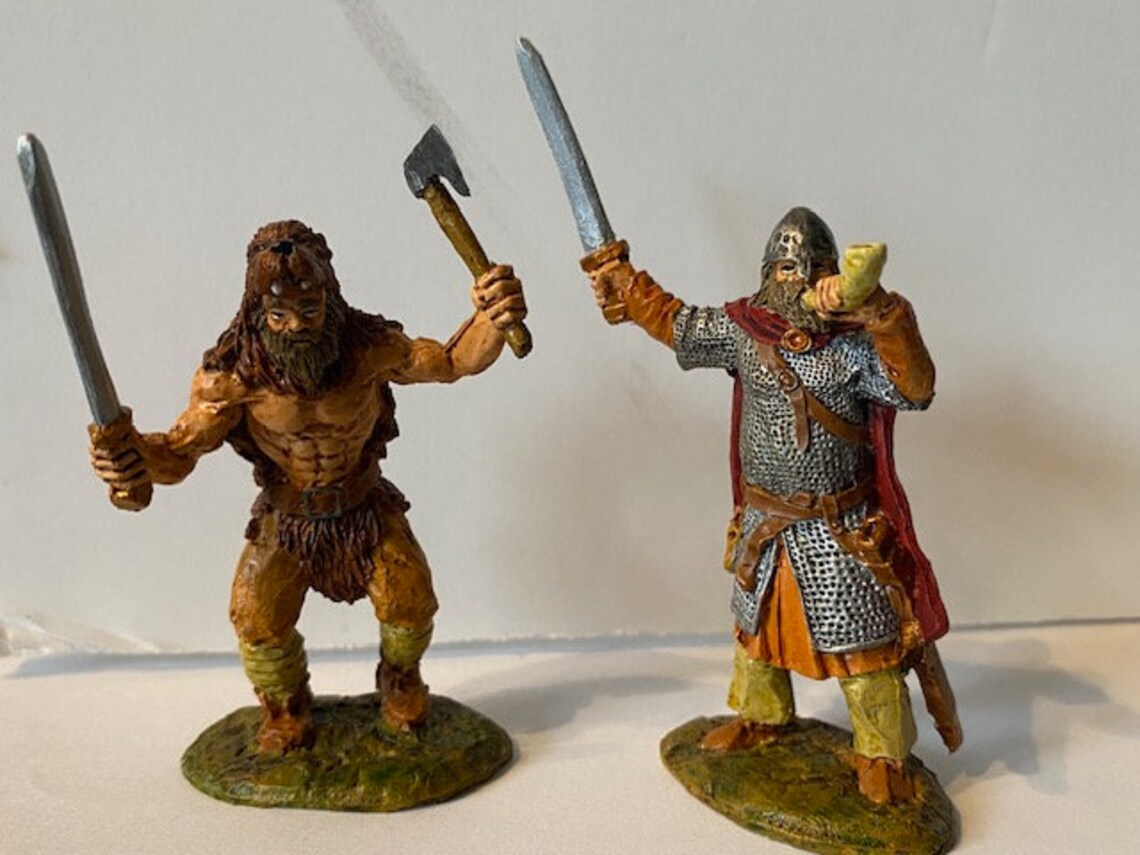 Painted Figure Set - Viking Berserker and Viking Horn Blower - 60mm - Etsy