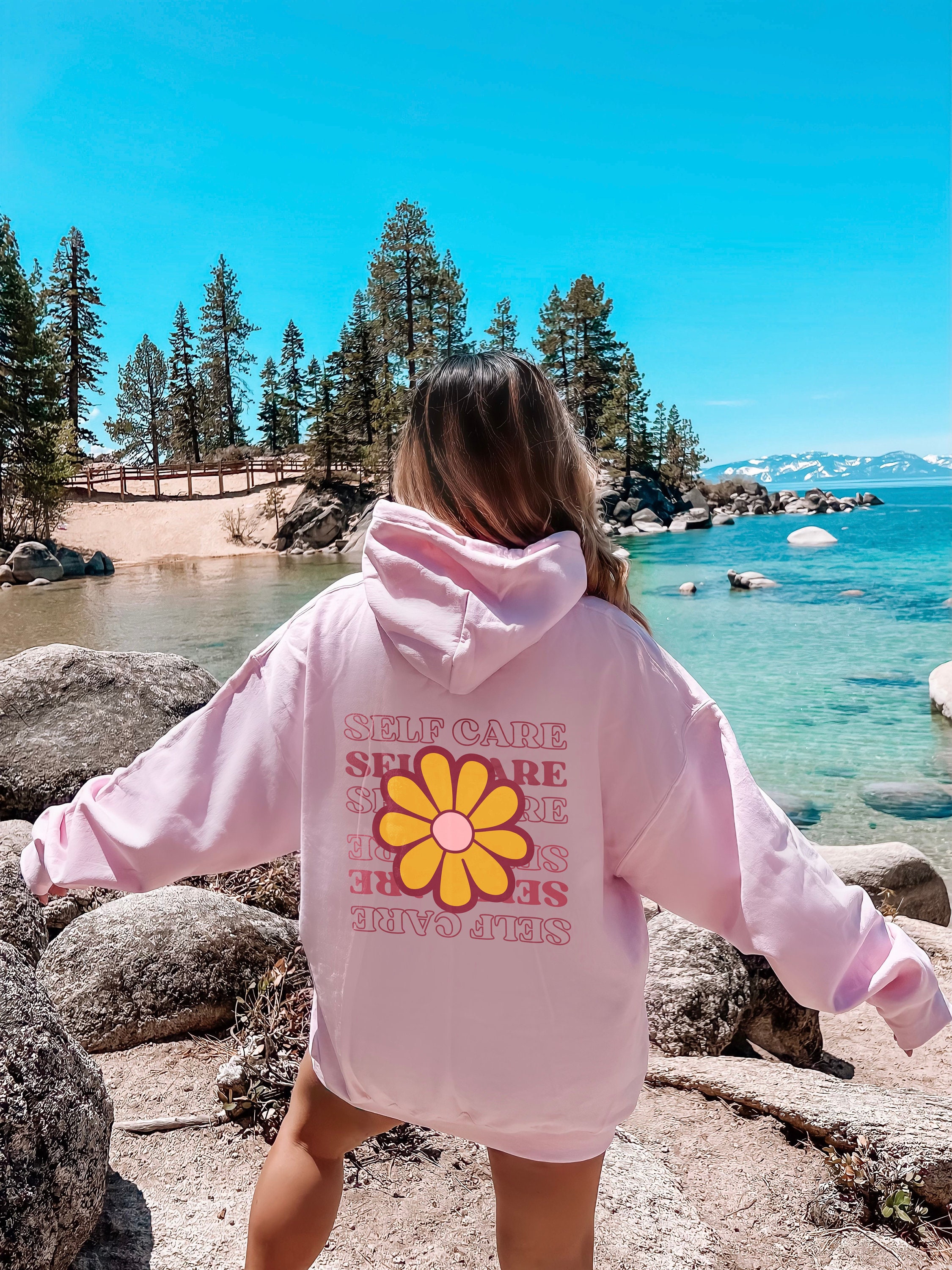 Ultra Cozy Positive Vibes Floral Hoodie Embrace Self-love - Etsy