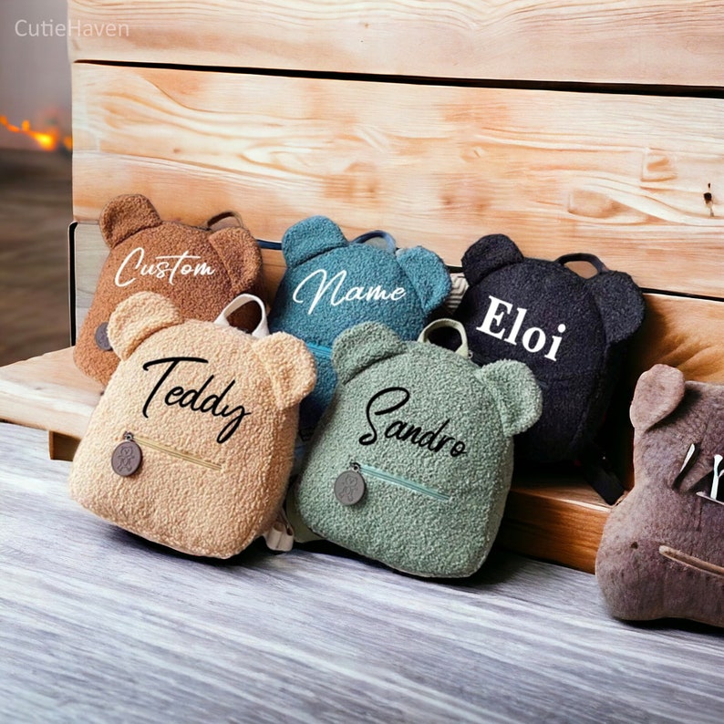 Personalized Embroidered Backpack Plush Bear Shoulder Bag Teddy Bear ...
