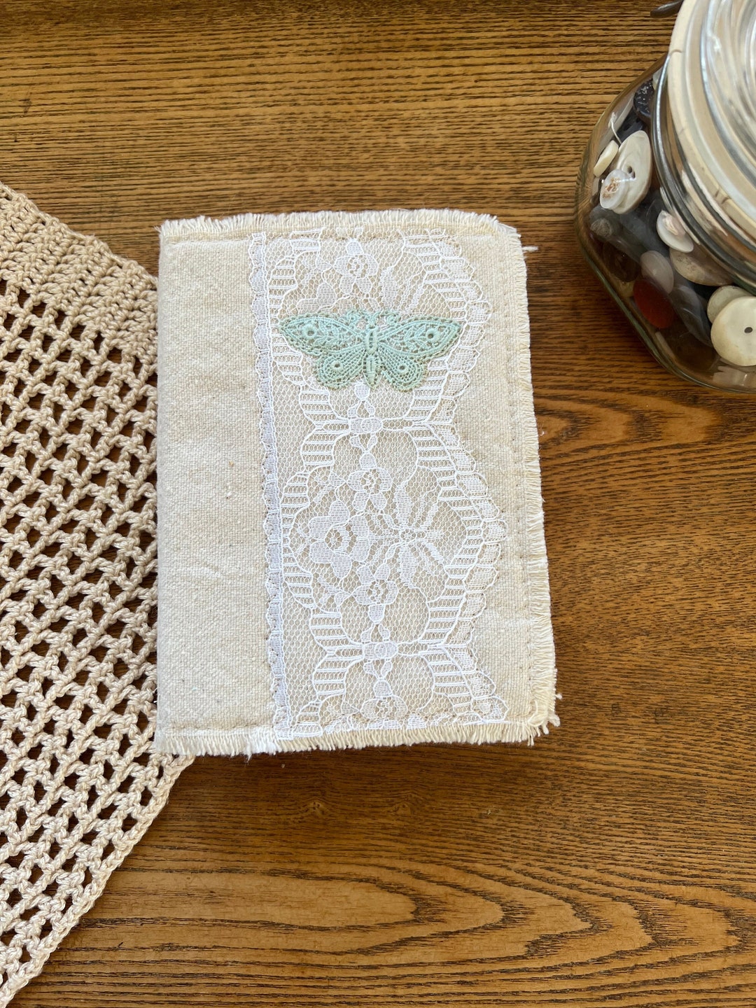 Mini Stitch Book 6x4.5 Blank Base Stitch Fabric Journal Collage Textile ...