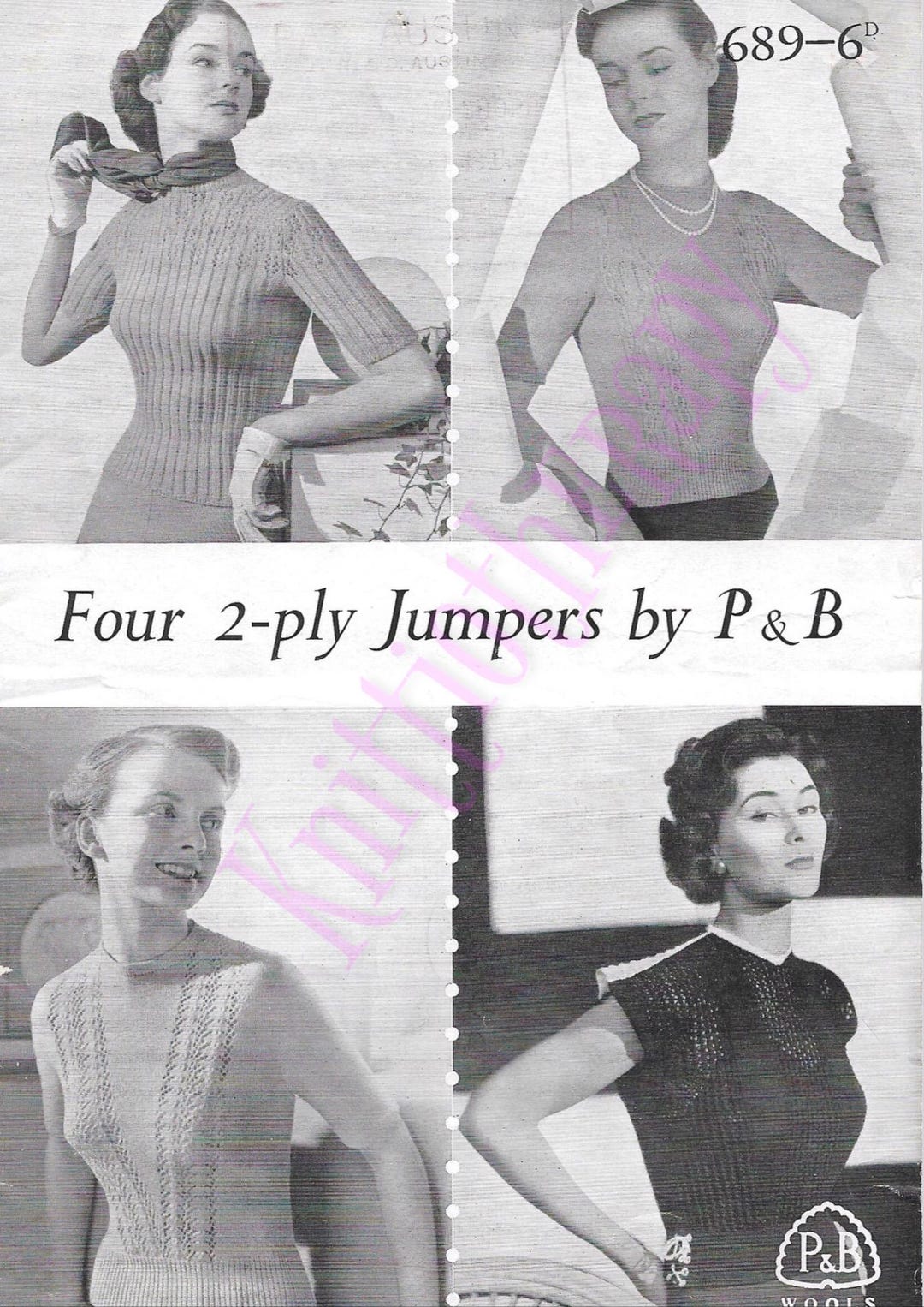 P&B 689 Four 2 Ply Jumpers Pdf Knitting Pattern - Etsy UK