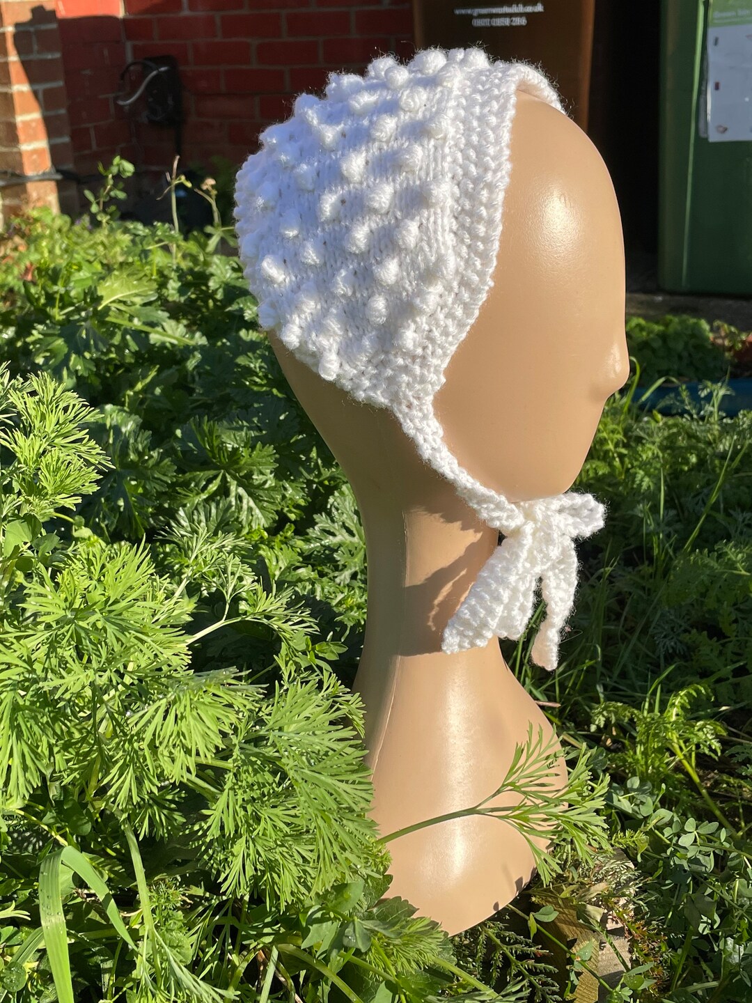 Vintage Style Hand Knitted Popcorn Headband. White Sparkles. - Etsy