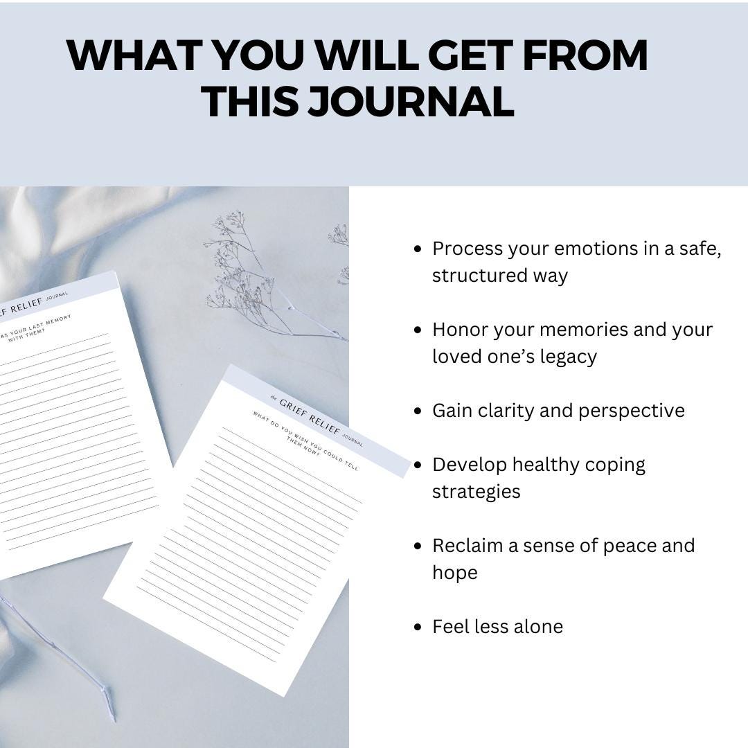 Grief Journal | Printable Grief Workbook for Healing | Grief Care ...