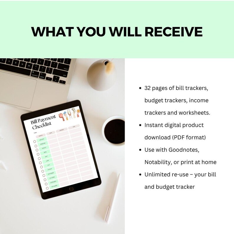 Printable Bill & Budget Planner | Finance, Habit, Expense Tracker ...