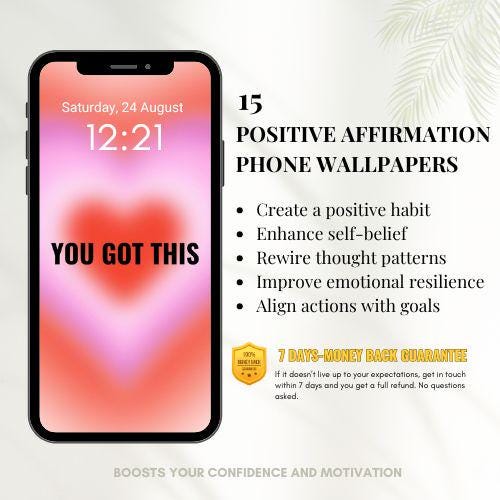 15 Positive Affirmations Phone Wallpaper, Daily Motivation ...