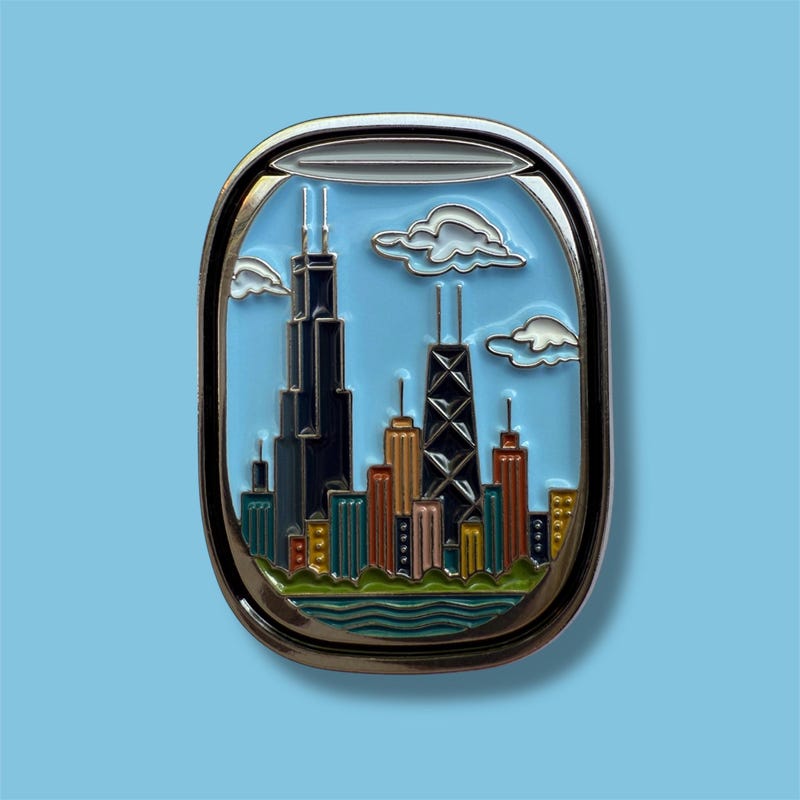 Chicago Enamel Pin - Etsy