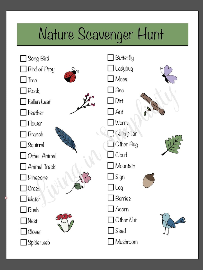 Nature Scavenger Hunt - Etsy