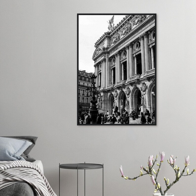 Paris Opera House Poster and Framed Photo Print Paris France Black ...