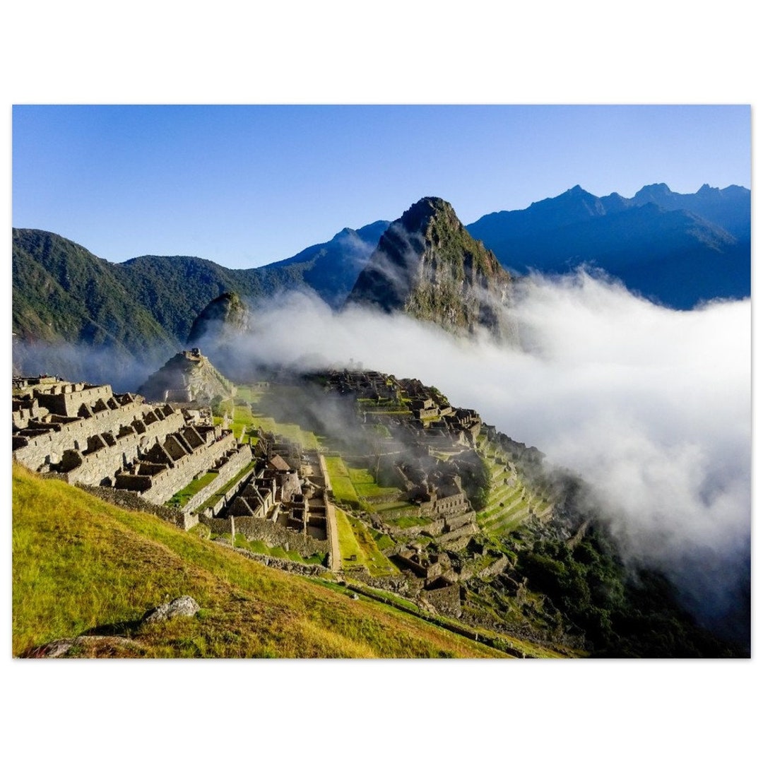 Machu Picchu Canva, Poster and Framed Photo Print Peru South America ...
