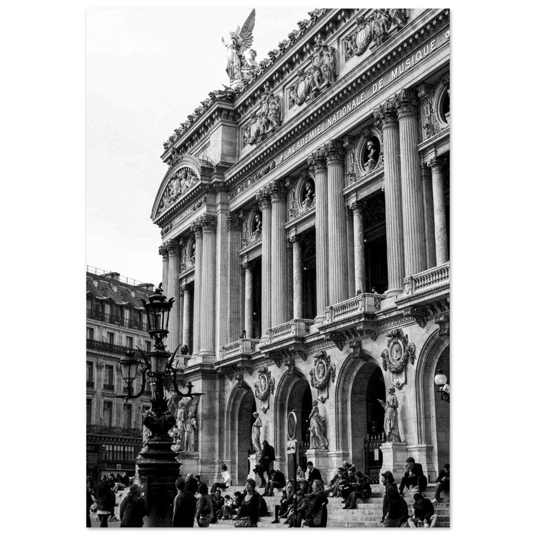 Paris Opera House Poster and Framed Photo Print Paris France Black ...