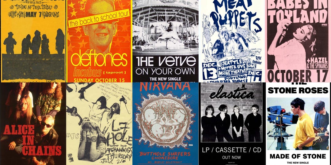 30+ PCS RARE 1990s Music Rock Posters, Retro Wall Collage Kit, Vintage ...