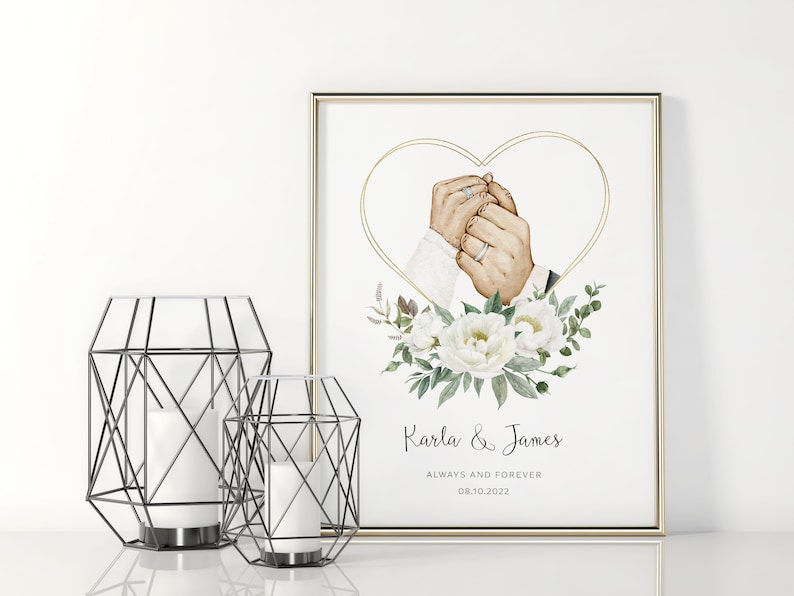 Personalised Bride and Groom Printable Wall Art Wedding - Etsy