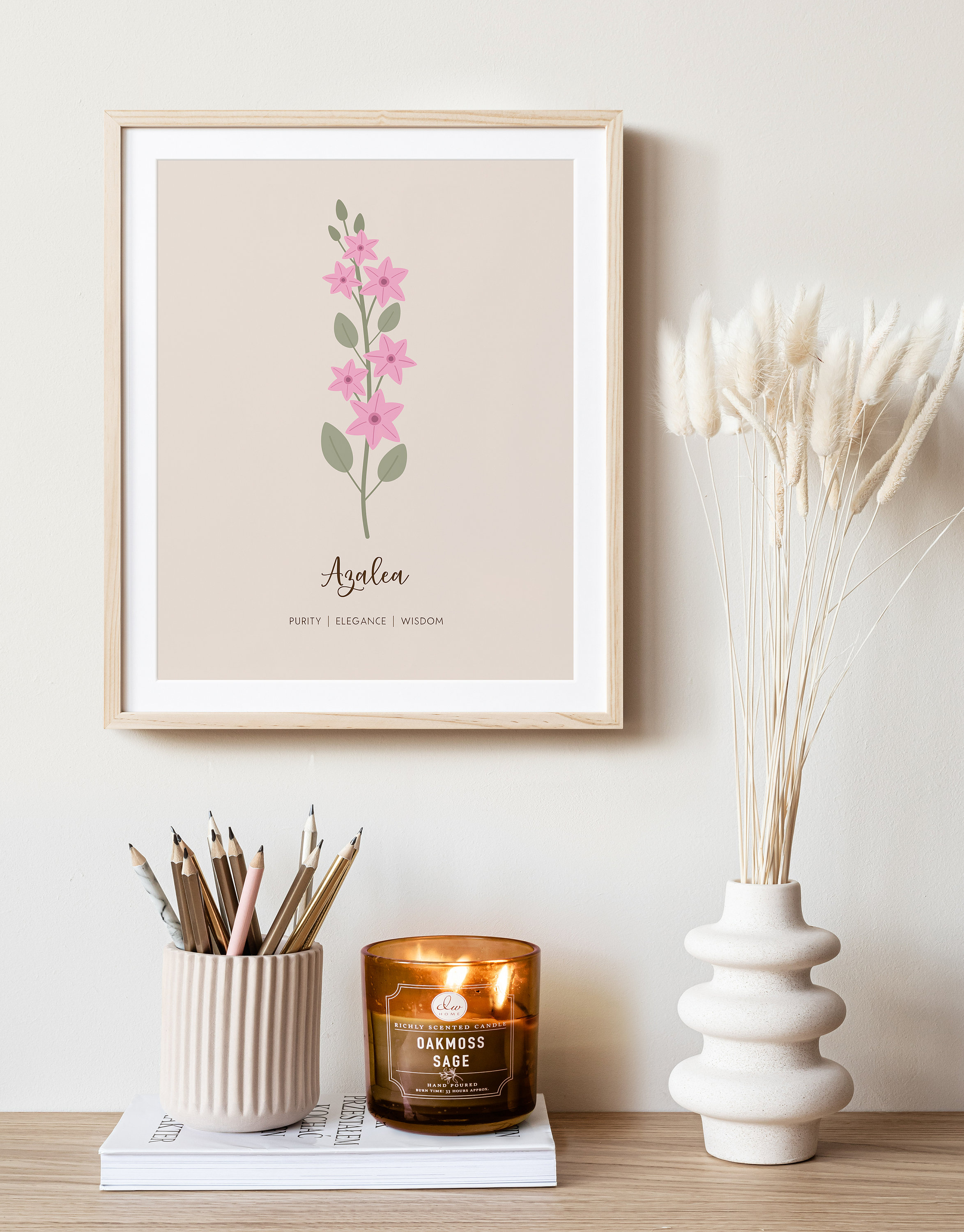 AZALEA May Birth Month Flower Printable Wall Art, Azalea Flower Meaning ...