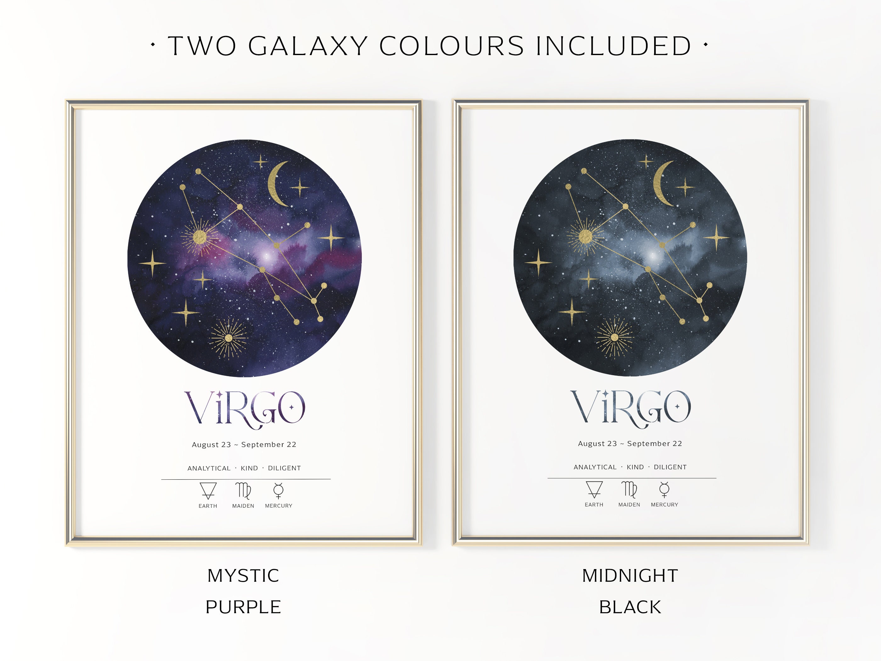 Virgo Star Sign Art Printable, Zodiac Constellation Poster | Instant ...