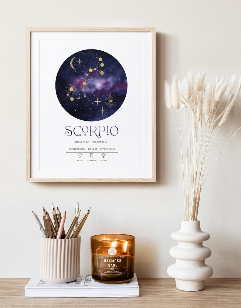 SCORPIO Printable Wall Art Zodiac Star Sign Poster Astrology - Etsy