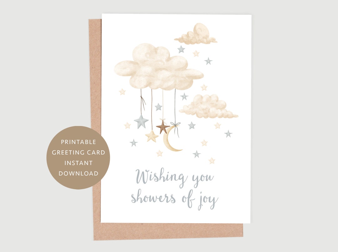 PRINTABLE New Baby Card, Baby Shower Greeting Card, Gender Neutral Baby ...