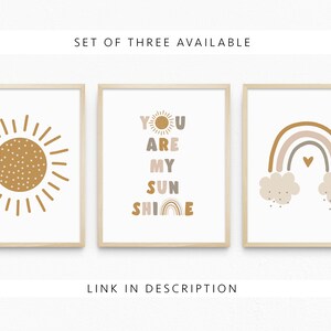 BOHO You Are My Sunshine Printable Wall Art Quote, Boho Sun Rainbow ...