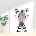 Black and White Pink ZEBRA Printable Wall Art Set of 3, Quirky Kids Art ...