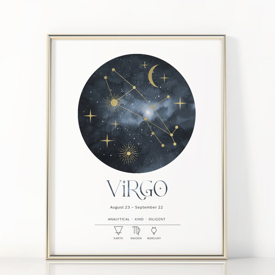 VIRGO Printable Wall Art, Zodiac Star Sign Poster, Astrology ...