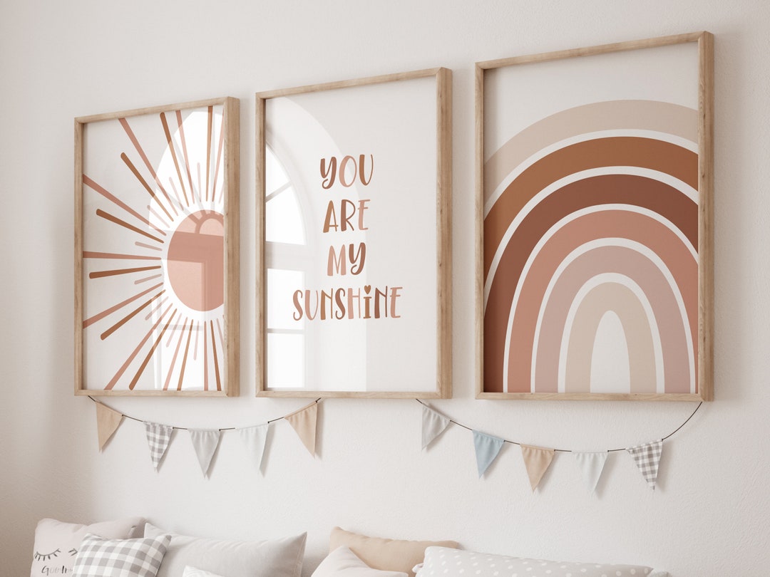 BOHO You Are My Sunshine Printable Wall Art Nursery Art Set - Etsy