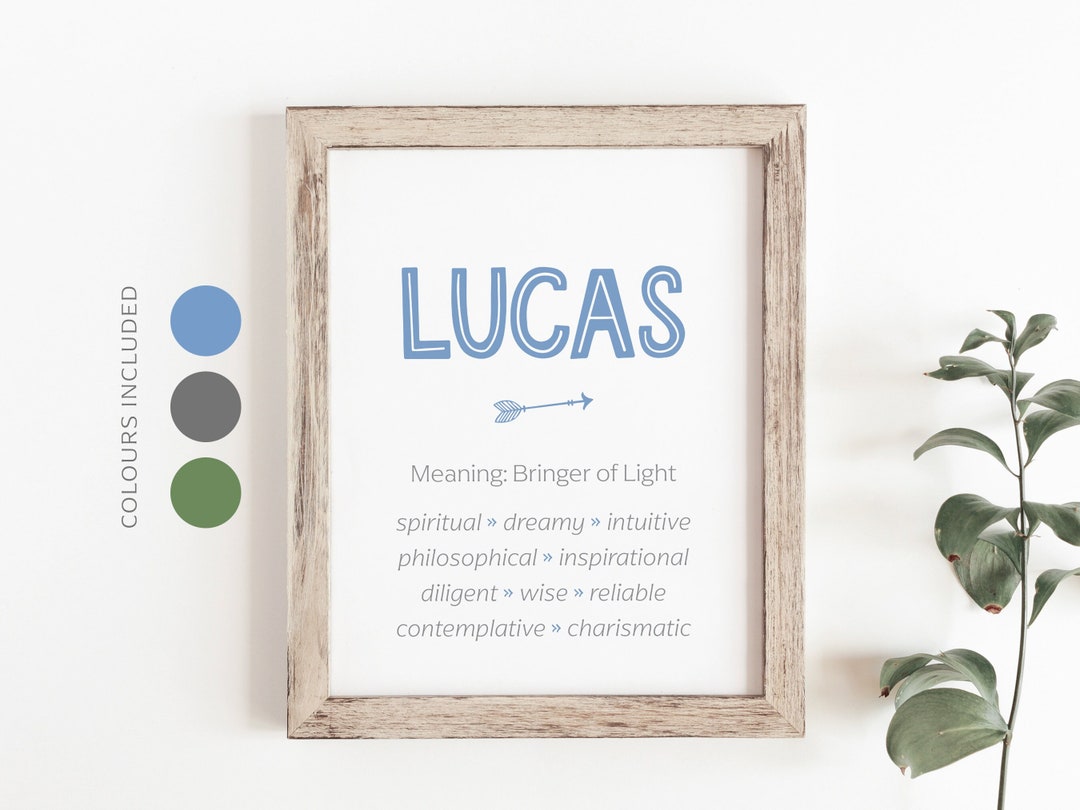 LUCAS Name Meaning Printable Wall Art, Character Traits, Strengths ...