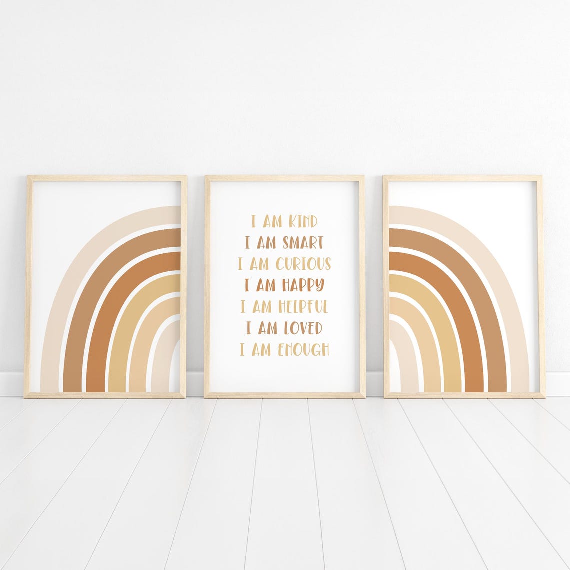 Neutral Rainbow Affirmations Printable Wall Art, 3 Set, Kids Wall Art ...