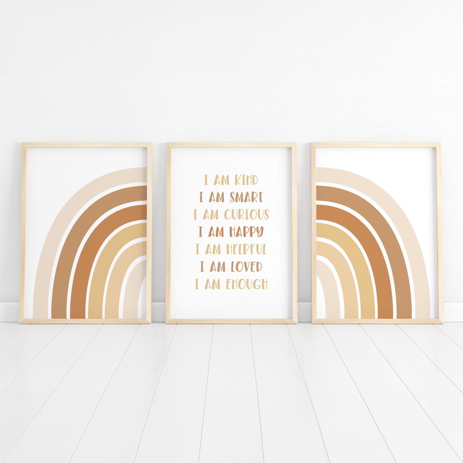 Neutral Rainbow Affirmations Printable Wall Art, 3 Set, Kids Wall Art ...